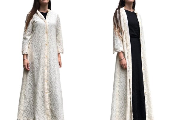 VINTAGE LACE COAT Small, Women's Bridal Jacket, 50s M… - Gem