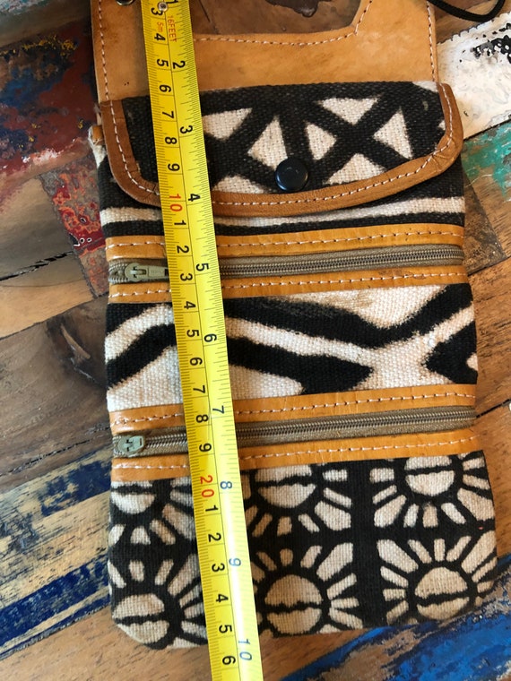 African LEATHER NECK POUCH, Travel Chest wallet child… - Gem