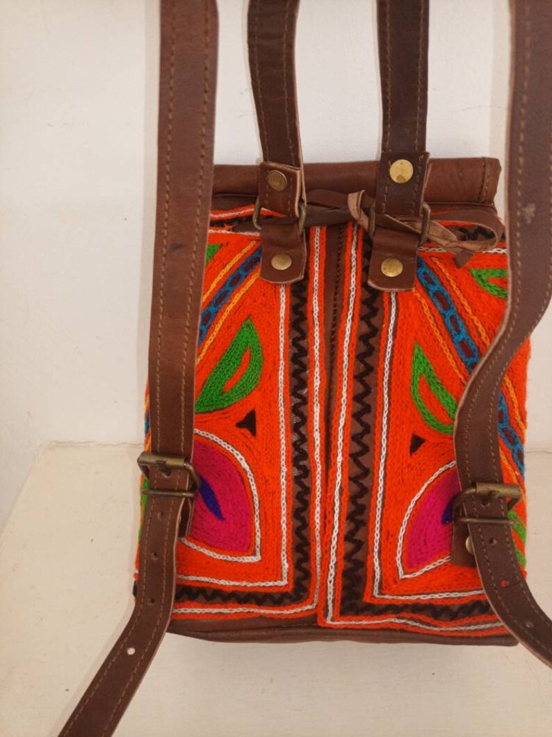 Small WOMEN'S LEATHER BACKPACK Boho Vintage Hippie Bag | Etsy