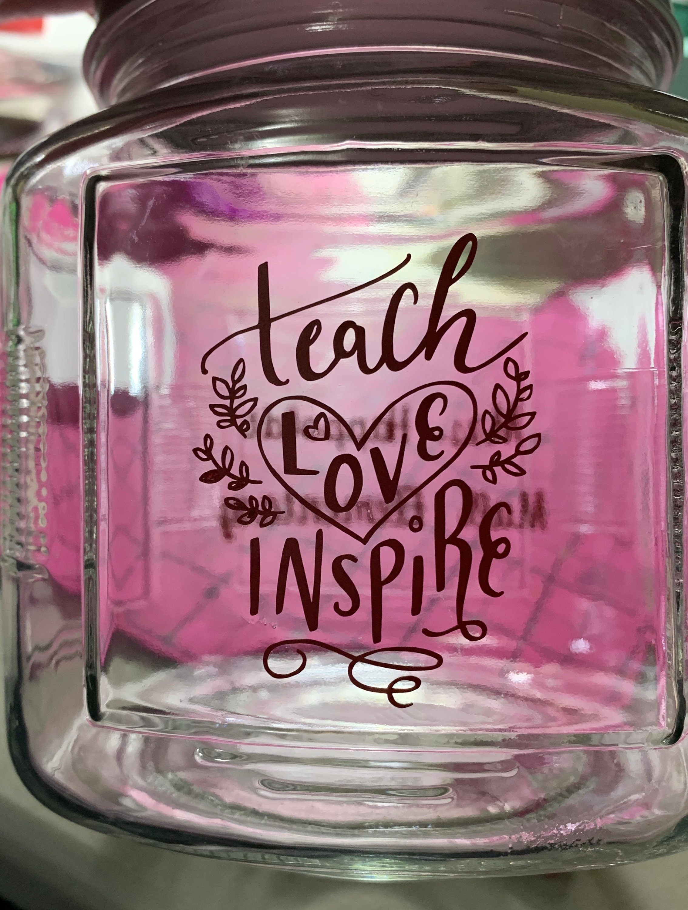 Teacher Candy Jar Best Teacher Ever Teach Love Inspire - Etsy