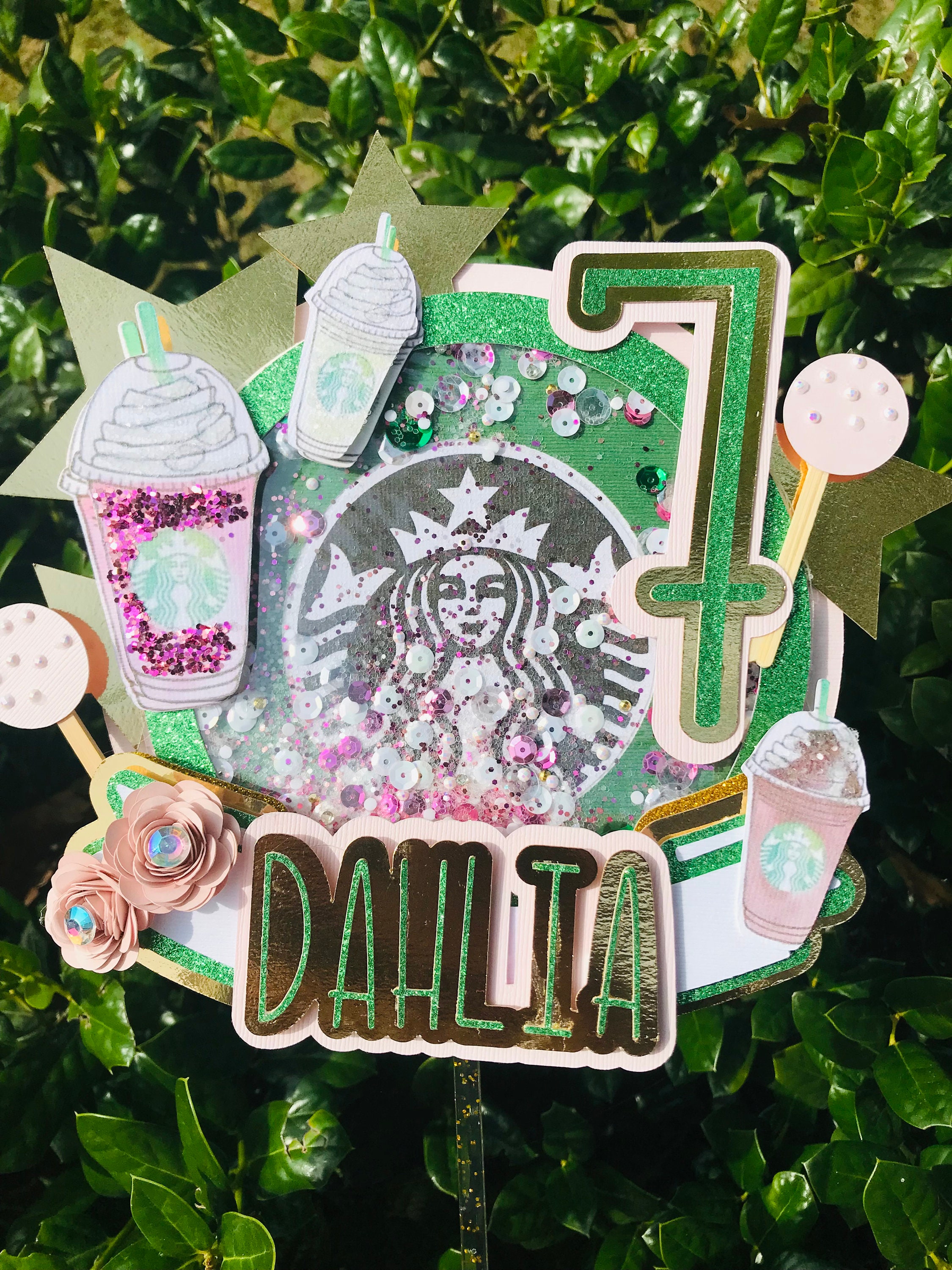 Sb Starbucks Coffee Starbuck Party Decor Caketopper Etsy
