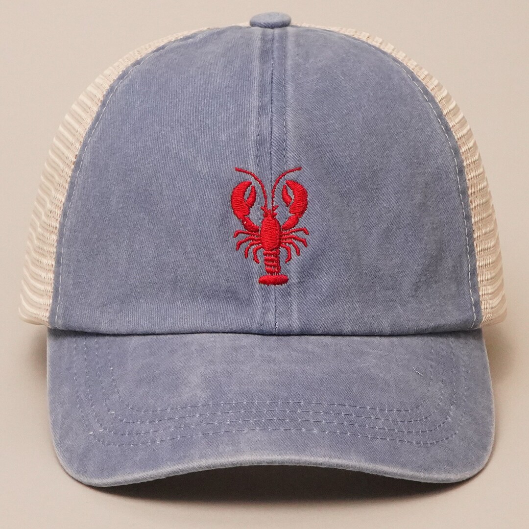 Lobster Embroidered Cap, Trucker Hat, Embroidery Cap, Dad Hat, Summer ...
