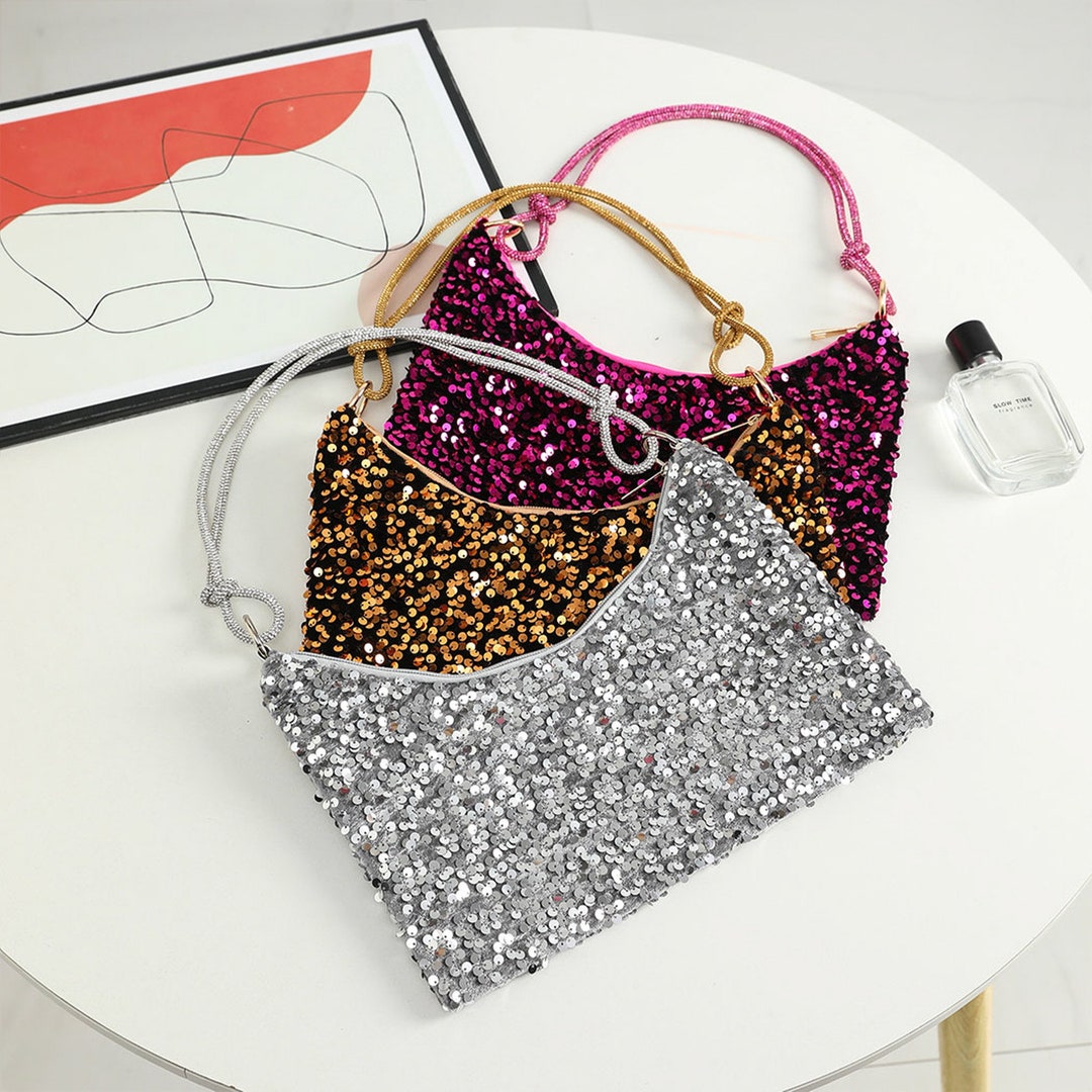 Sequined Small Shoulder Bag, Stylish Colorful Shoulder Bag With ...