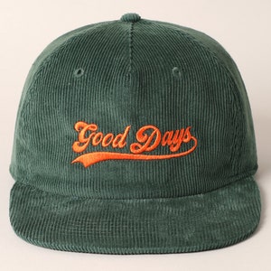 Good Days Letter Graphic Embroidery Corduroy Cap, Unisex Cozy Corduroy ...