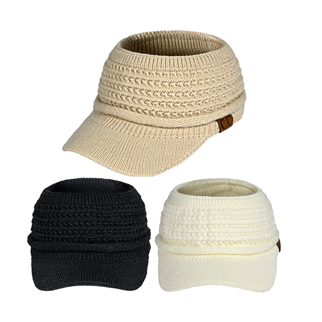 Knitted Open-top Winter Visor, Open-top With Cap Stylish Designed ...