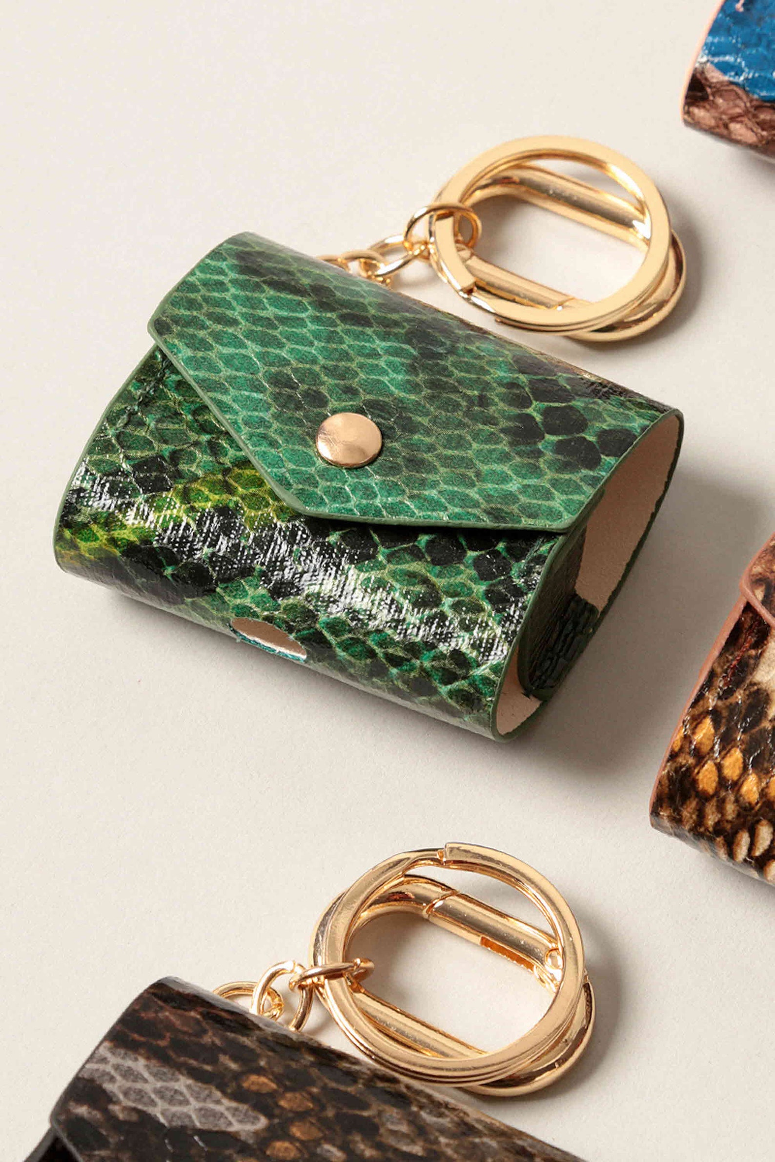 PRO Python Print Genuine Leather Air Pods Pro Case Keychain | Etsy