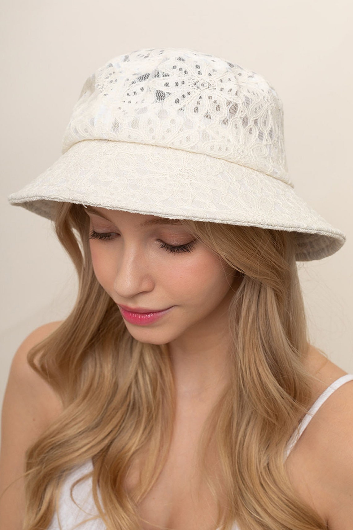 Floral Lace Bucket Hat Mesh Cotton Bucket Hat 100% Cotton - Etsy