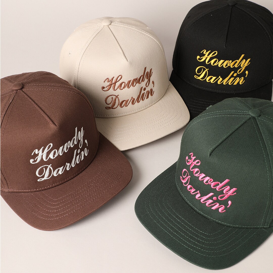 Howdy Darlin Text Designed Embroidery Baseball Cap, Perfect Hat for ...