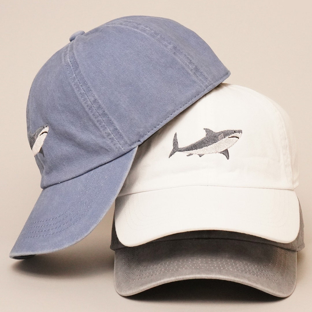 Shark Embroidered Cap, Shark Baseball Cap, Trucker Hat, Cotton Cap, Dad ...