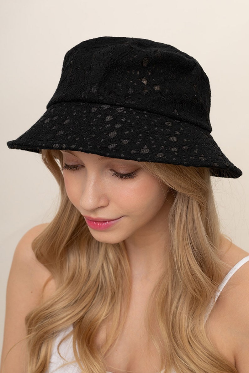 Floral Lace Bucket Hat Mesh Cotton Bucket Hat 100% Cotton - Etsy