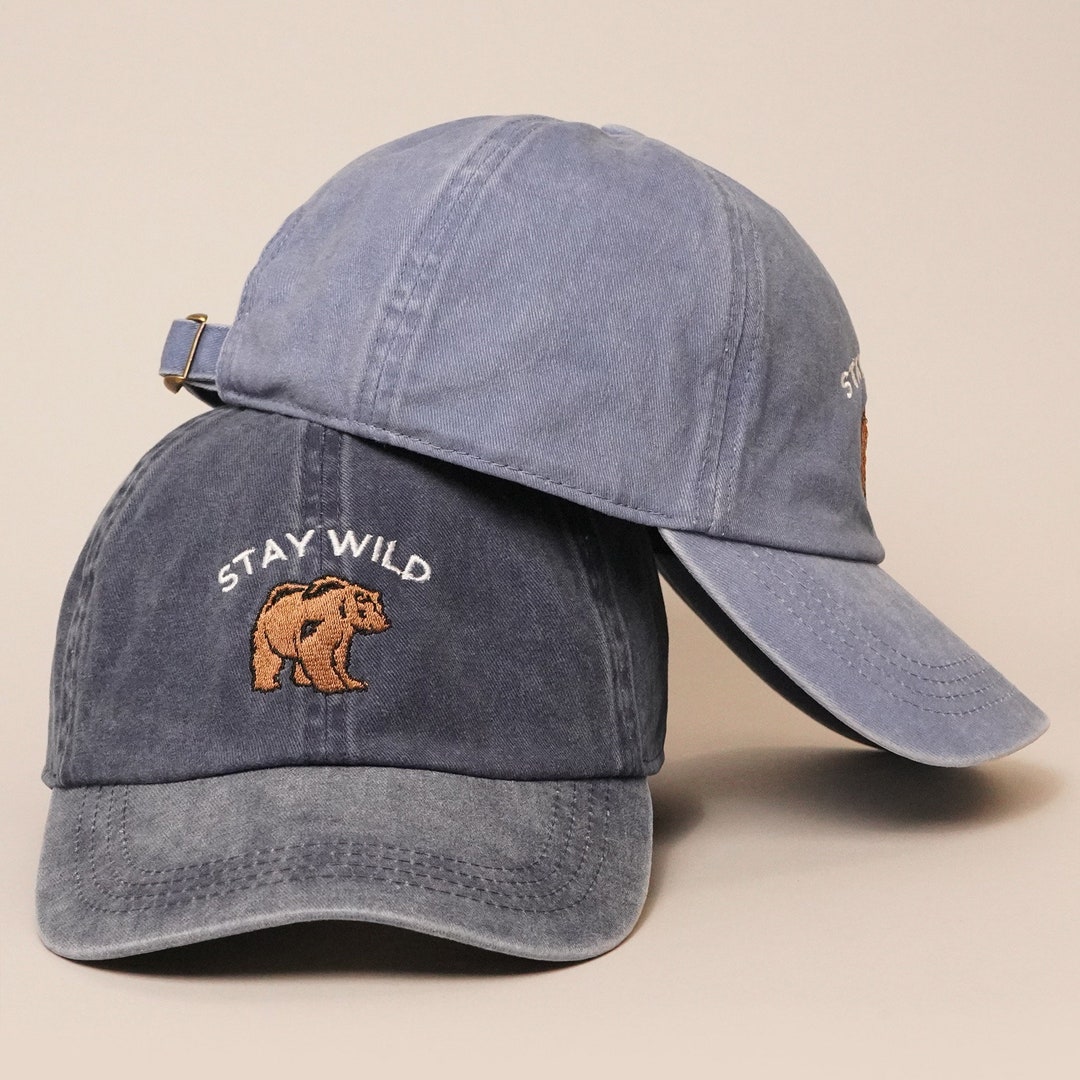 STAY WILD BEAR Embroidered Cap, Trucker Hat, Cotton Baseball Cap, Dad ...
