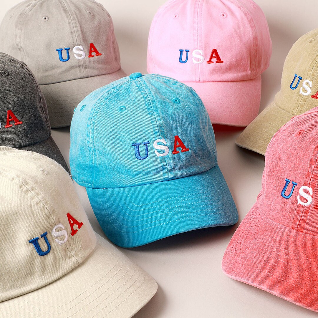 USA Embroidered Cotton Baseball Cap, Embroidery Custom Cap, Cotton ...