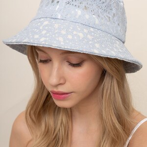 Floral Lace Bucket Hat, Mesh Cotton Bucket Hat, 100% Cotton Bucket Hat ...