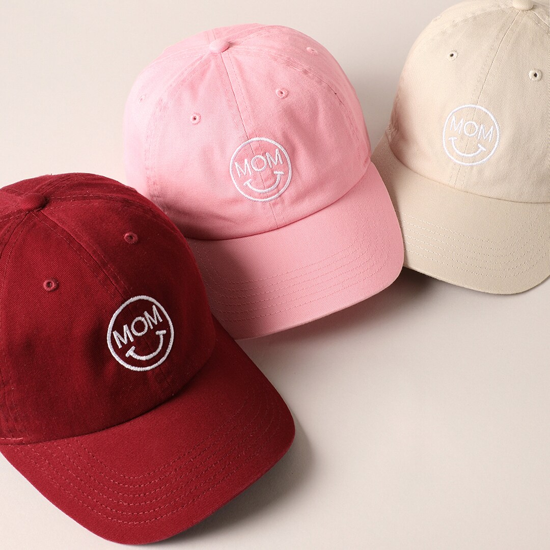 Mom Happy Face Match With Dad Mini Embroidery Cap, Stylish Casual ...