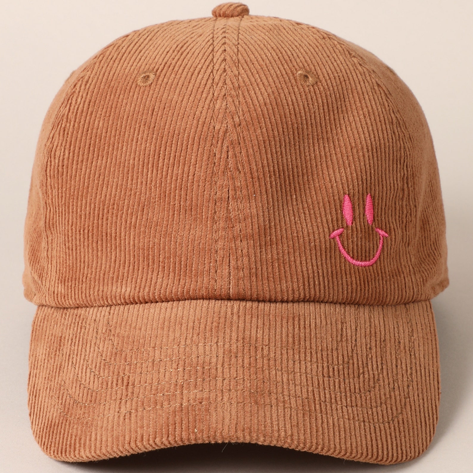 Cute Mini Happy Face Embroidered Baseball Cap, Stylish Embroidered ...