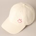 Cute Mini Happy Face Embroidered Baseball Cap, Stylish Embroidered ...