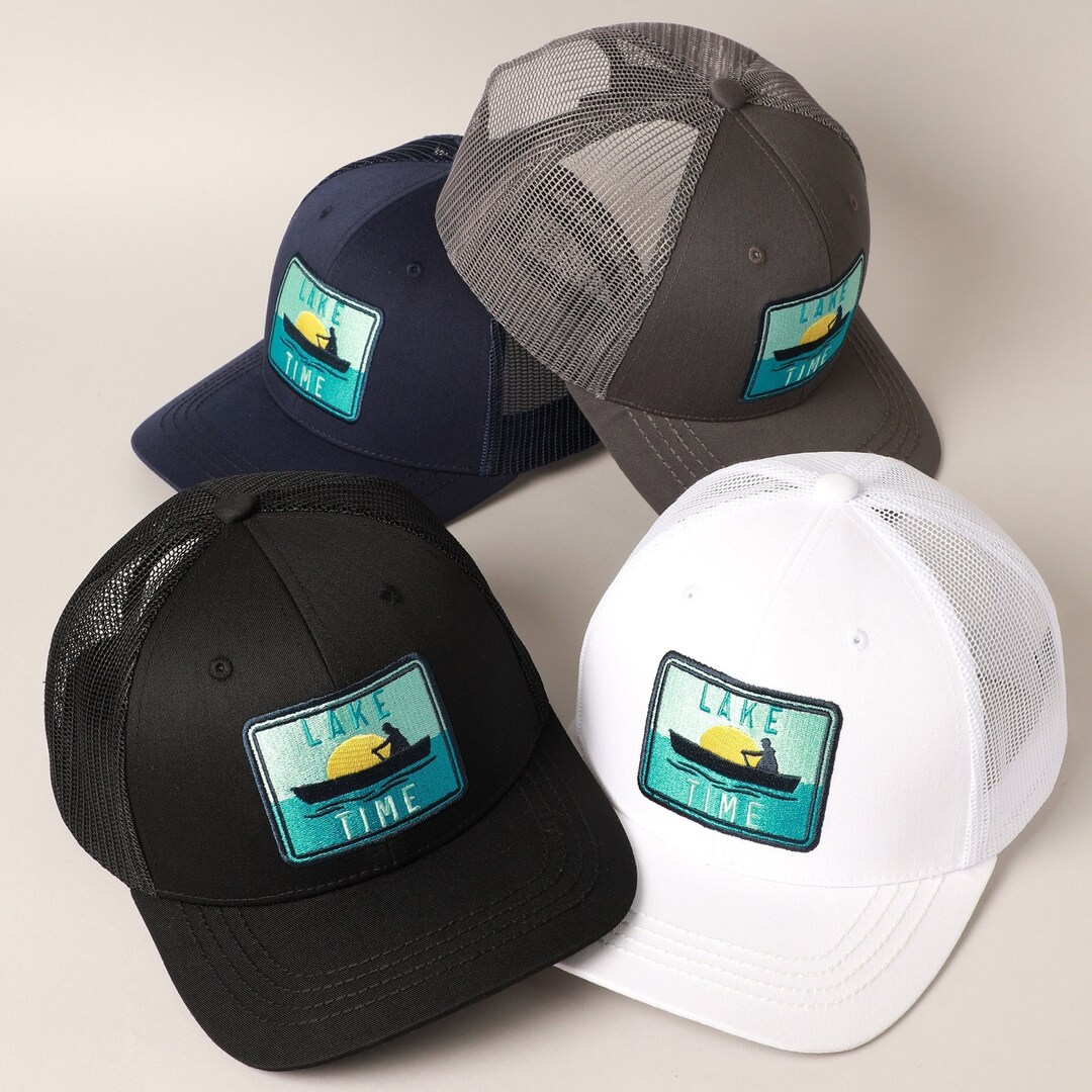 C.C Men's LAKE TIME Embroidered Patch Baseball Cap With Mesh Back ...