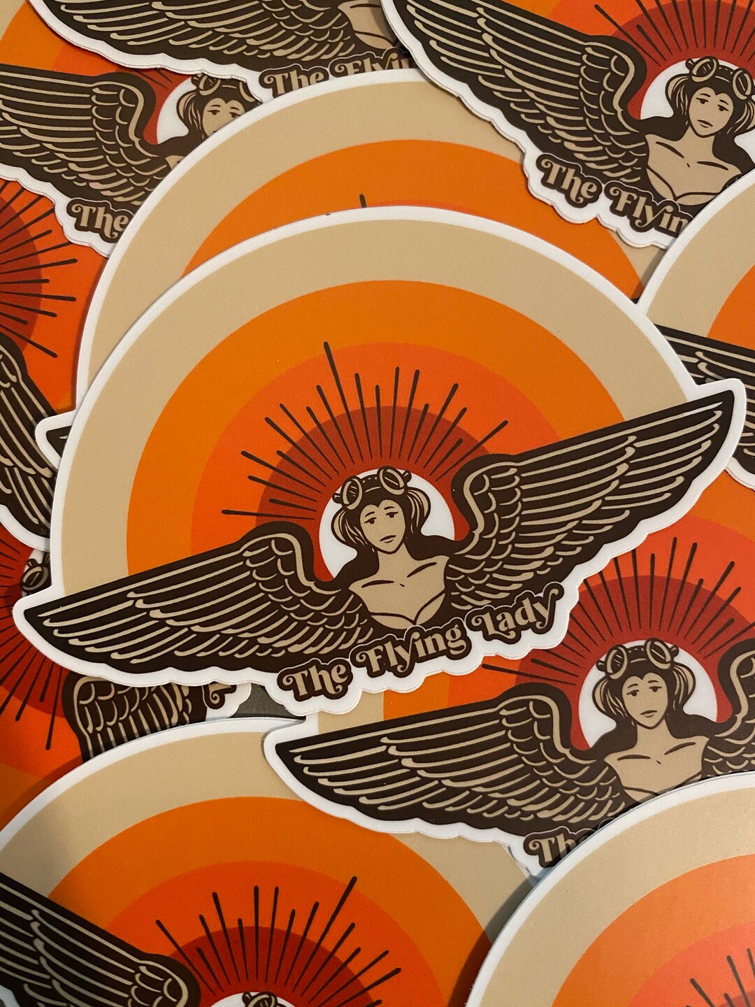 Flying Lady Die Cut Pilot Sticker Retro Logo - Etsy