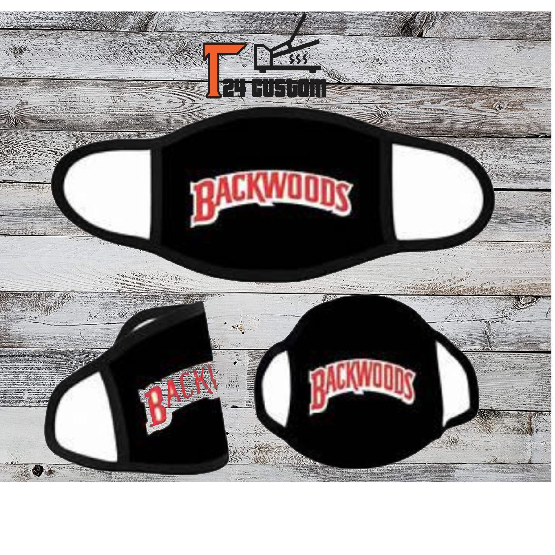 Backwoods Face Mask Custom Text Face Mask Personalized Face - Etsy