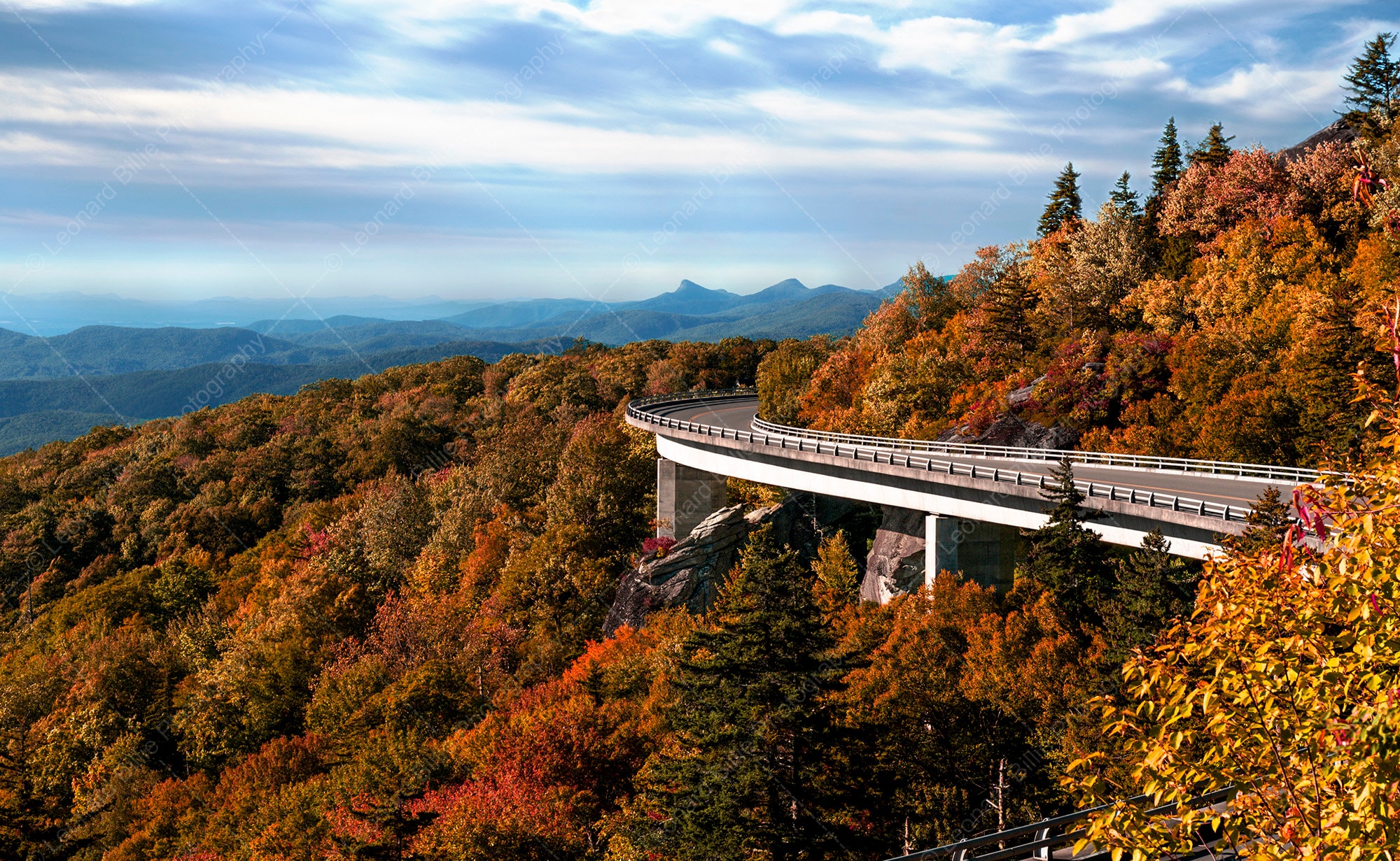 Linn Cove Viaduct, Fall, Autumn Colors, Grandfather Mountain, Blue ...