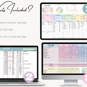 Organisation Bundle, Monthly Budget Spreadsheet, Habit Tracker, Digital ...
