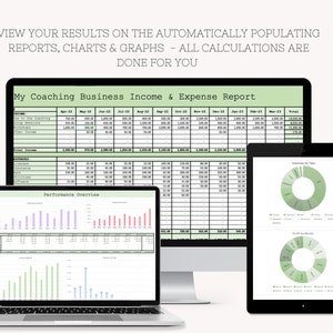 Coaching Business Income and Expenses Bookkeeping Spreadsheet. Perfect ...
