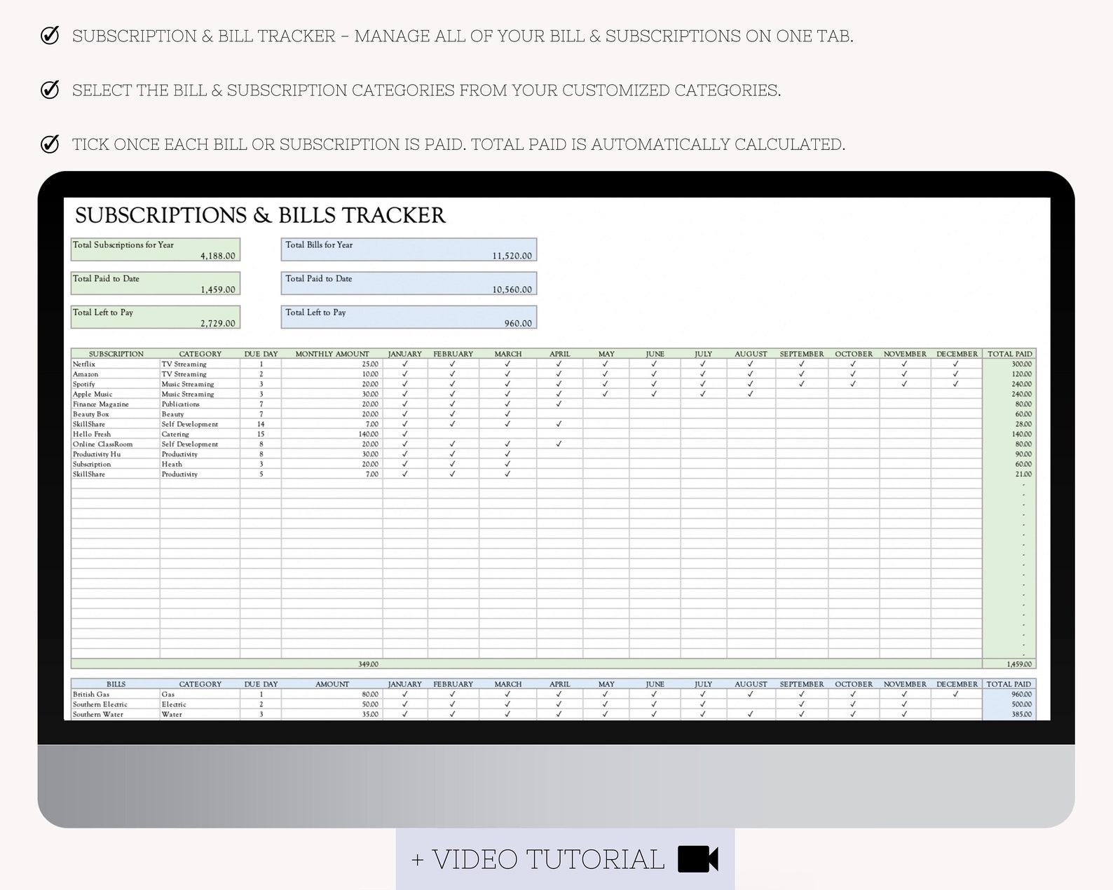 Deluxe Annual and Monthly Budget Spreadsheet and Finance Bundle Inc ...