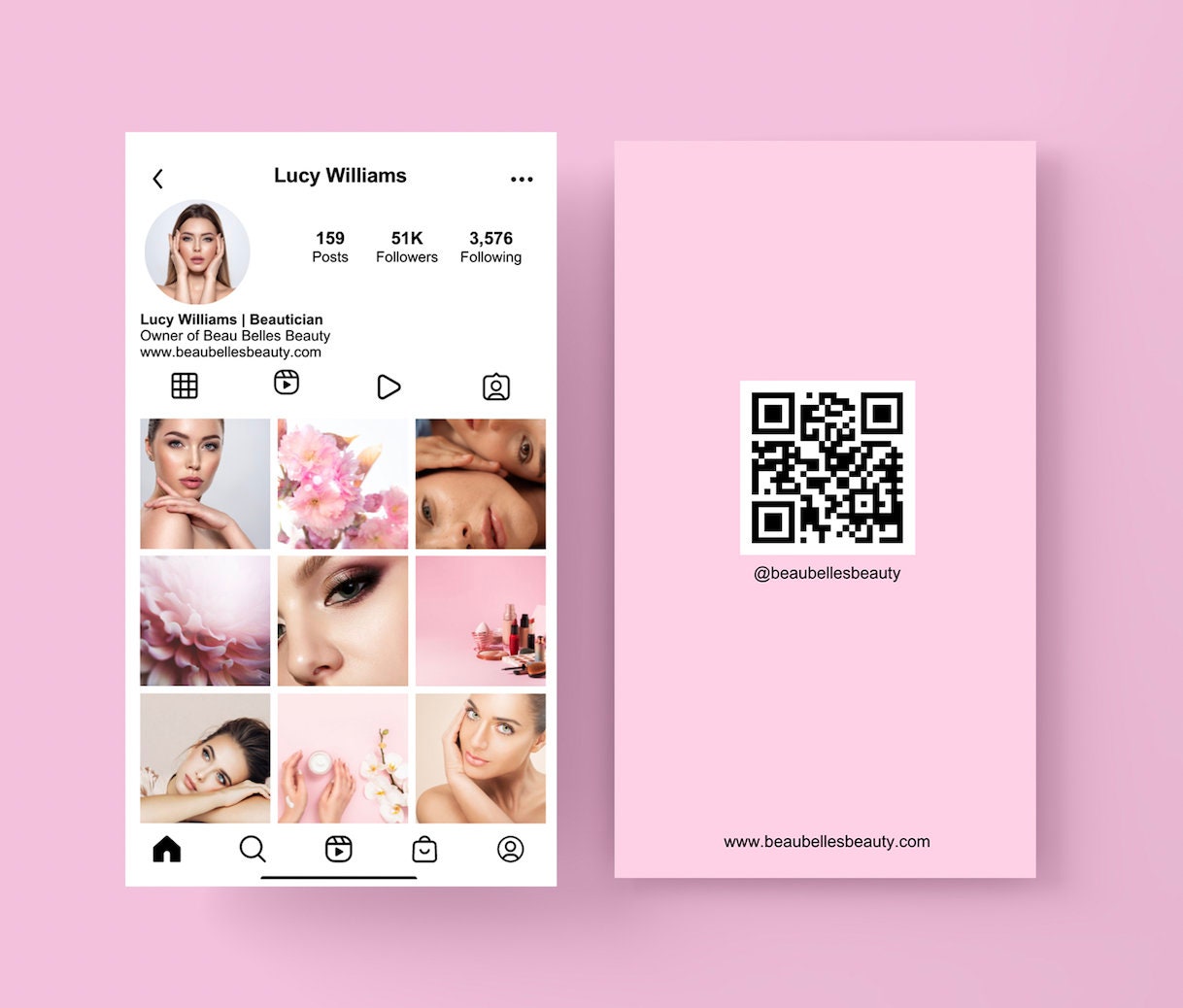 2023 Ig Instagram Business Card, Lash Tech Business Card, QR Code ...
