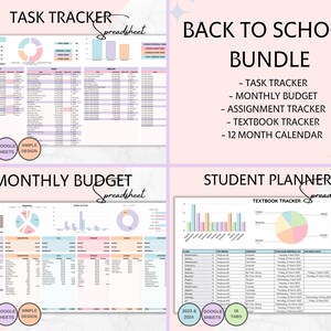 Back to School Bundle, Task Tracker, Assignment Tracker, Student ...