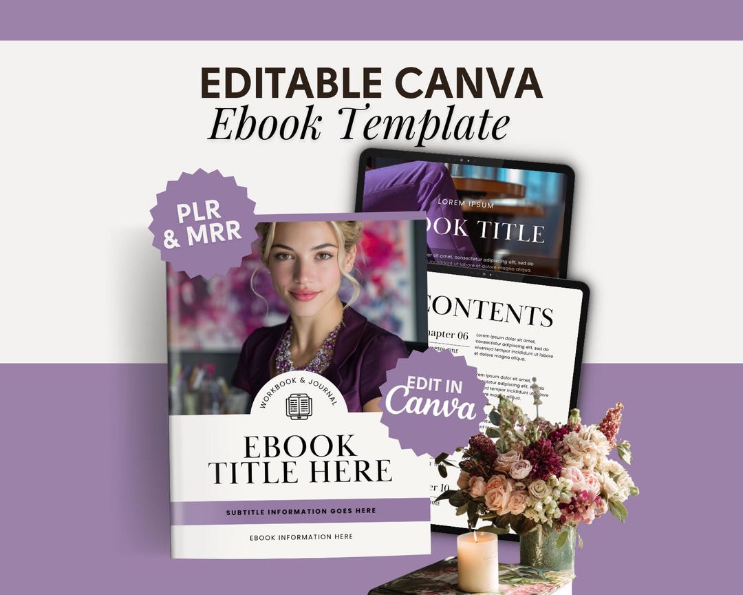 Canva Ebook Template Bundle | PLR & MRR Digital Product | 100 Page ...