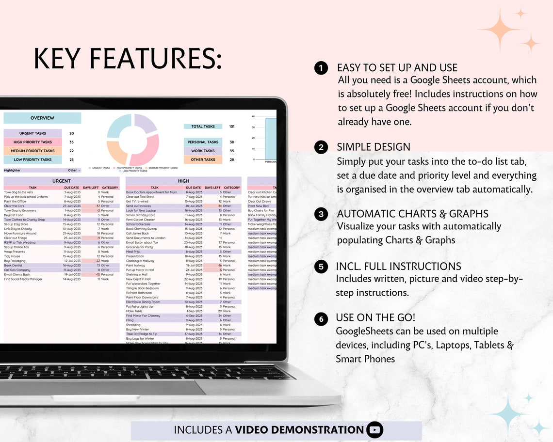 Digital to Do List and Task Tracker, Google Sheets to Do List ...