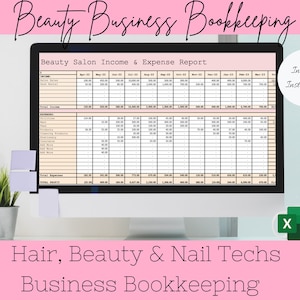 Beauty Business Bookkeeping Spreadsheet Beauty Business - Etsy UK