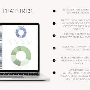 Hospitality Business Income and Expenses Bookkeeping Spreadsheet ...