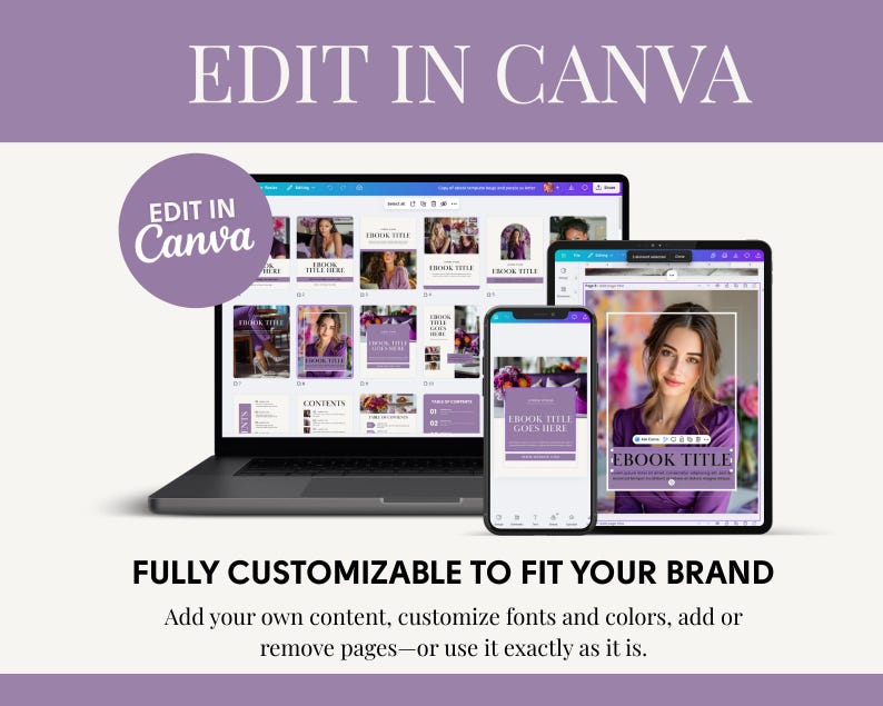 Canva Ebook Template Bundle | PLR & MRR Digital Product | 100 Page ...