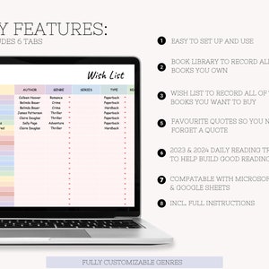 Book Tracker and Reading Log for Google Sheets and Excel, Bibliophile ...