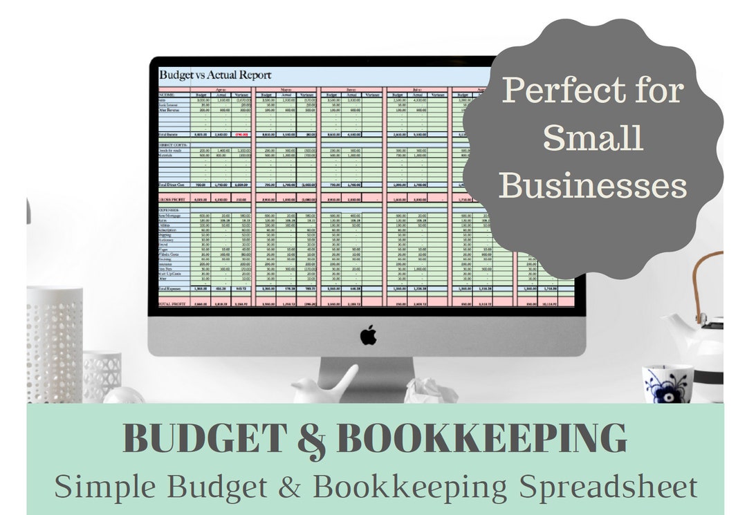 Budget and Bookkeeping Spreadsheets With Tax Columns. Perfect for Etsy ...