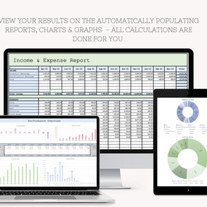 Hospitality Business Income and Expenses Bookkeeping Spreadsheet ...