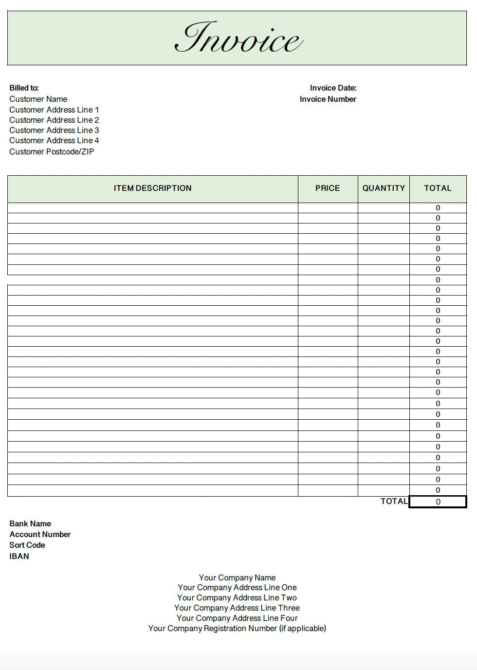 Plantilla de factura / Plantilla de factura editable para - Etsy España