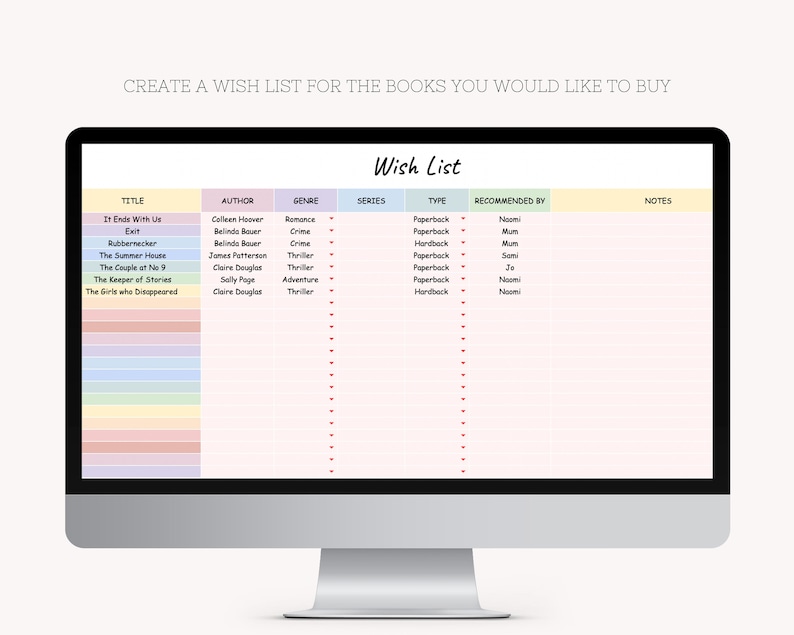 Book Tracker and Reading Log for Google Sheets and Excel, Bibliophile ...