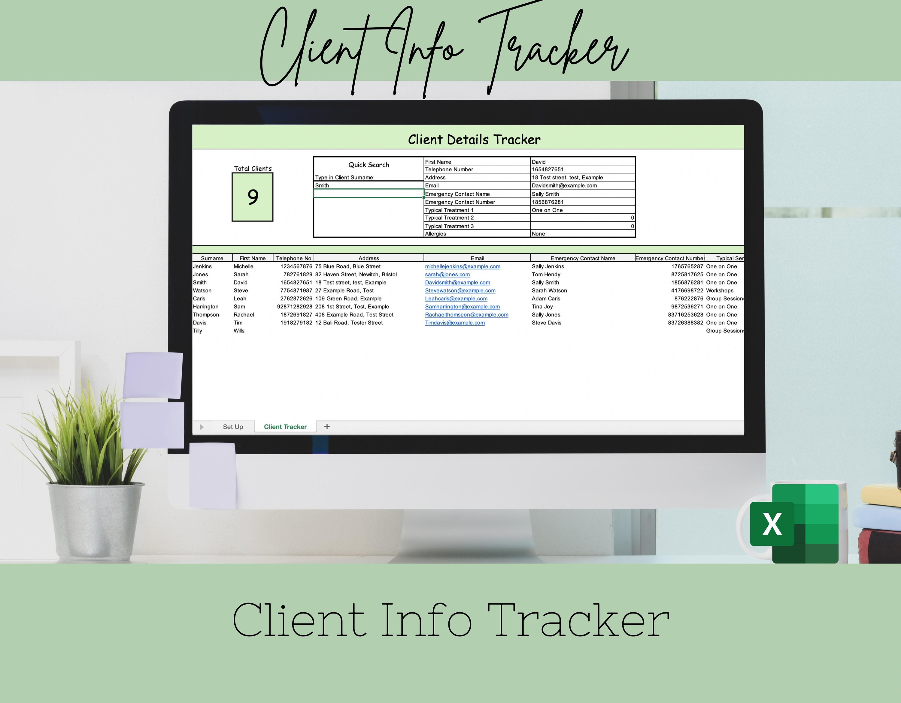 Client Details Tracker Spreadsheet, Client Information Database, Client ...