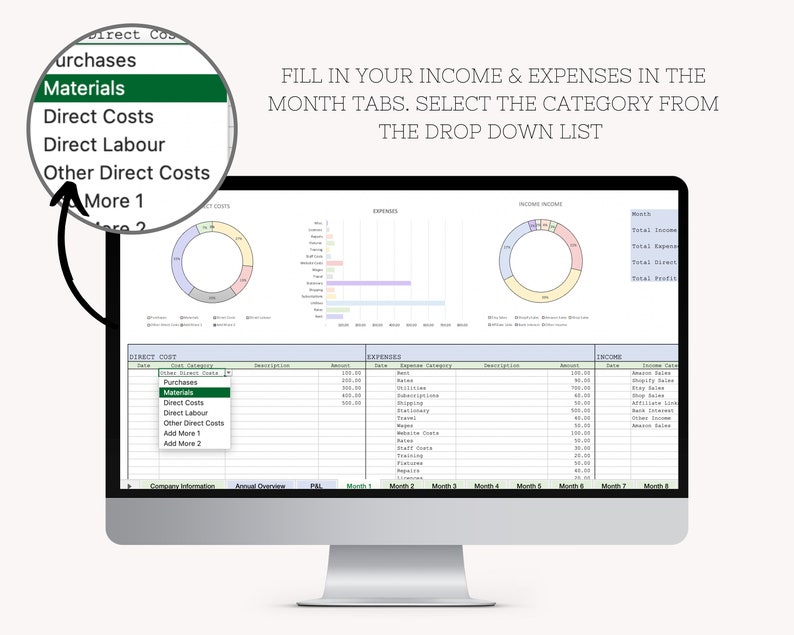 Small Business Income and Expenses Bookkeeping Tracker Excel & - Etsy UK