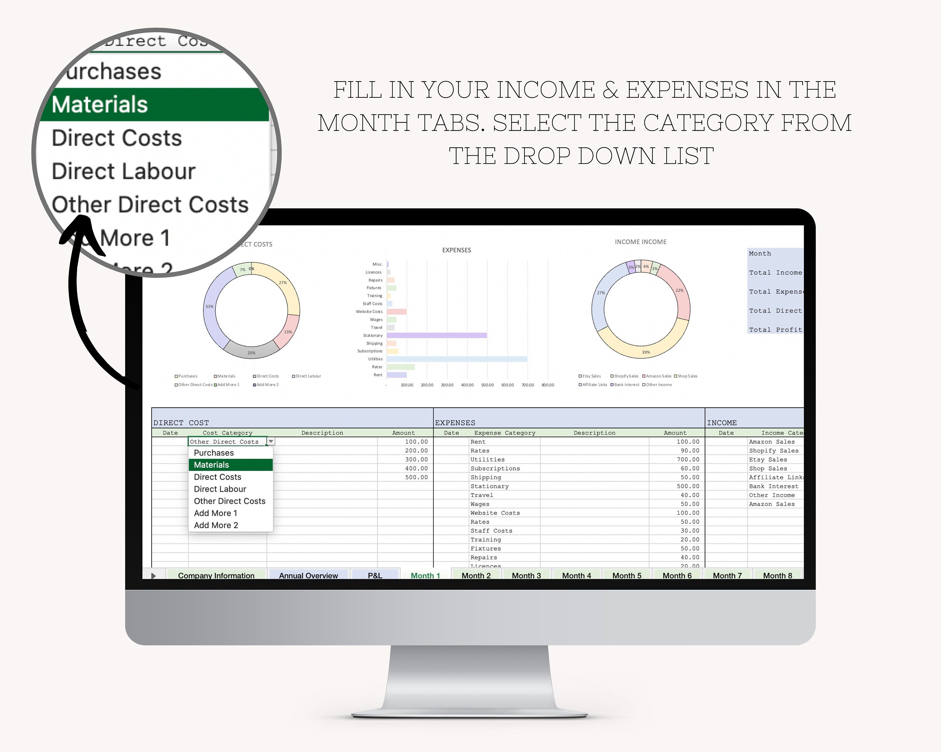 Small Business Income and Expenses Bookkeeping Tracker Excel & - Etsy UK