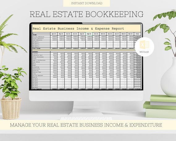 Real Estate Income and Expenses Bookkeeping Spreadsheet Real - Etsy
