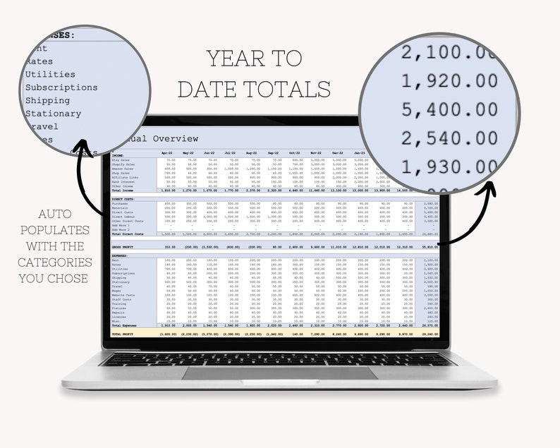 Small Business Income and Expenses Bookkeeping Tracker Excel & - Etsy UK