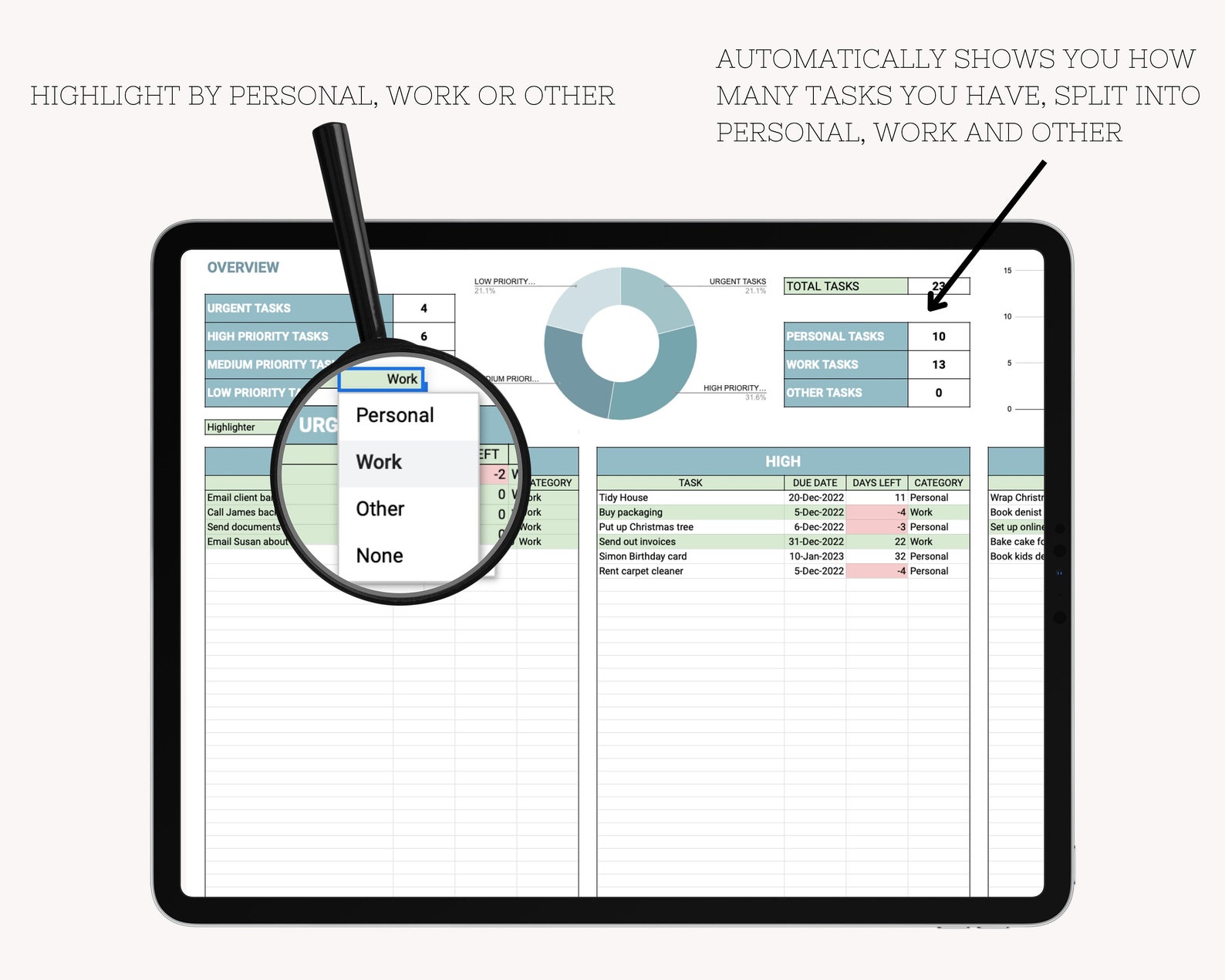 Digital to Do List and Task Tracker Google Sheets to Do List - Etsy