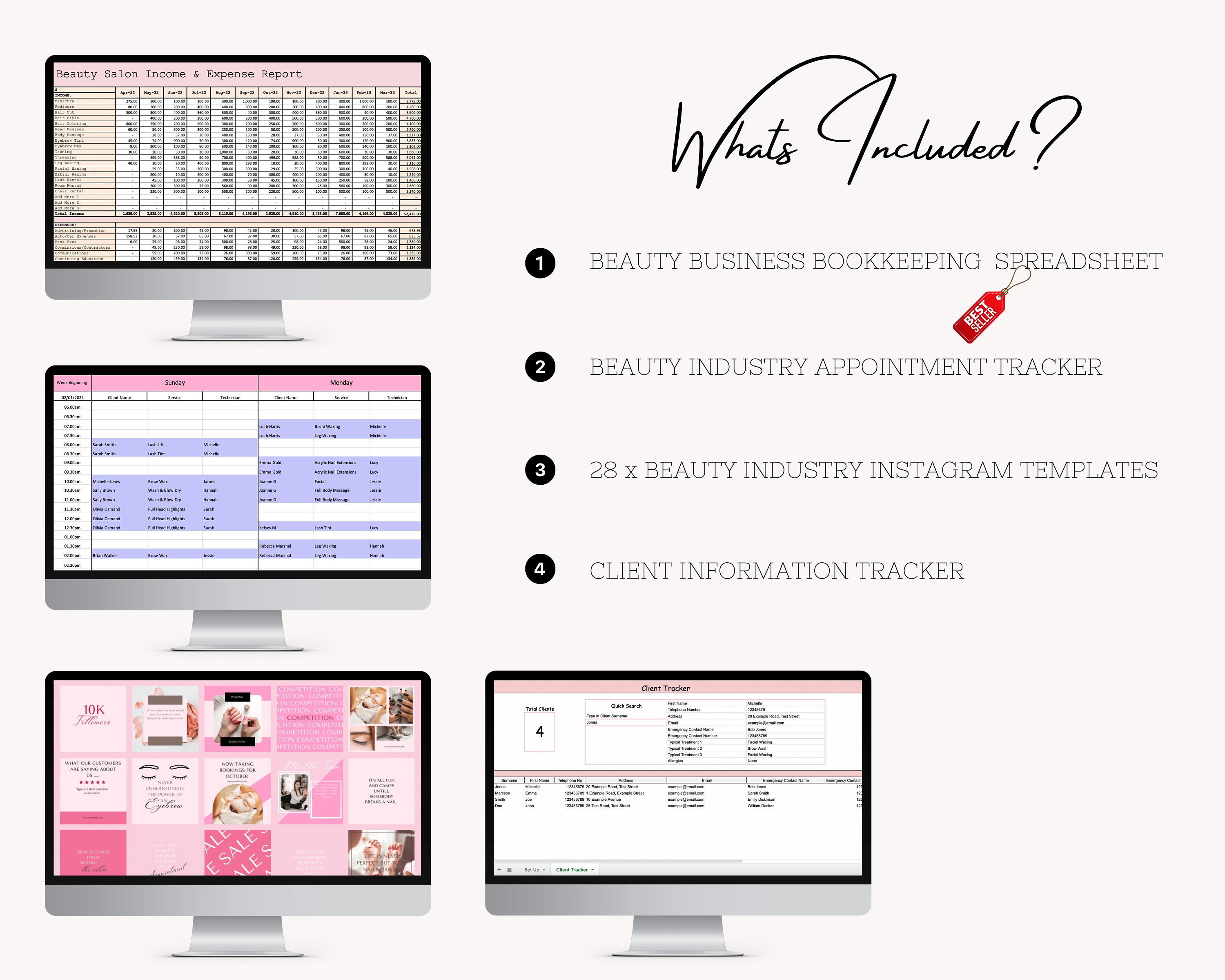 Beauty Business Bookkeeping Spreadsheet Beauty Business - Etsy