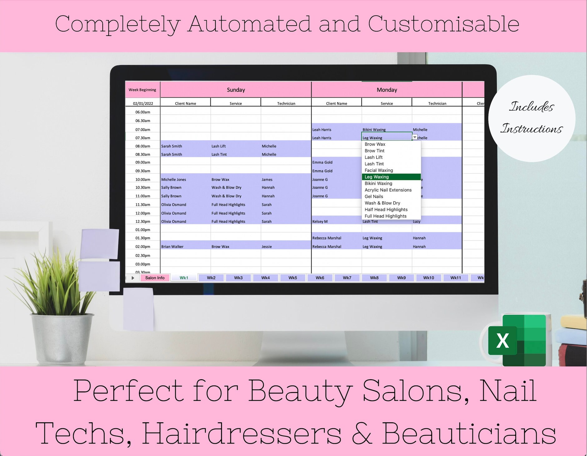 Beauty Business Bookkeeping Spreadsheet Beauty Business - Etsy UK