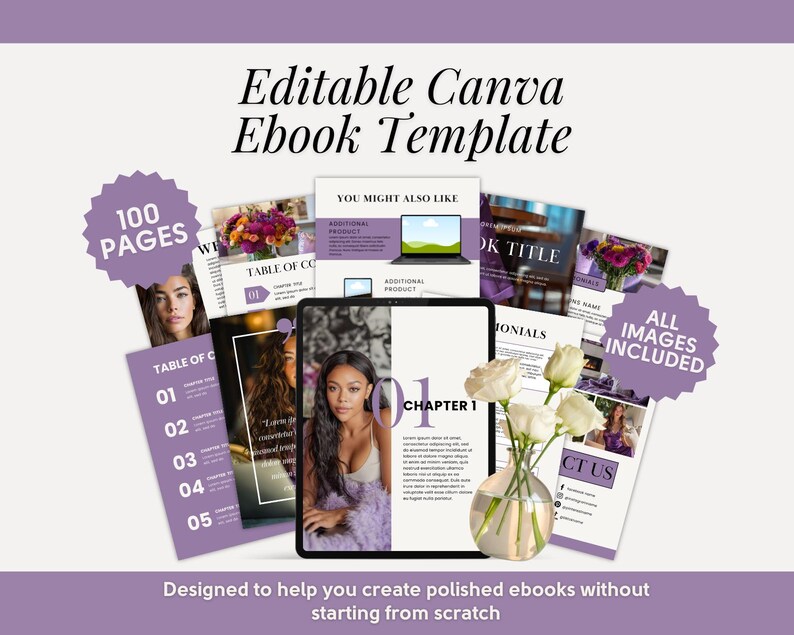 Canva Ebook Template Bundle | PLR & MRR Digital Product | 100 Page ...