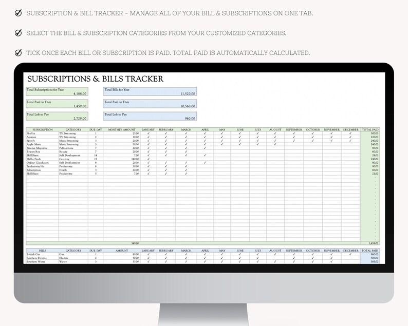 Monthly Budget Spreadsheet and Finance Bundle Inc Expense and Budget ...