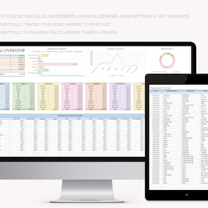 Annual and Monthly Budget Spreadsheet and Finance Bundle Inc Expense ...